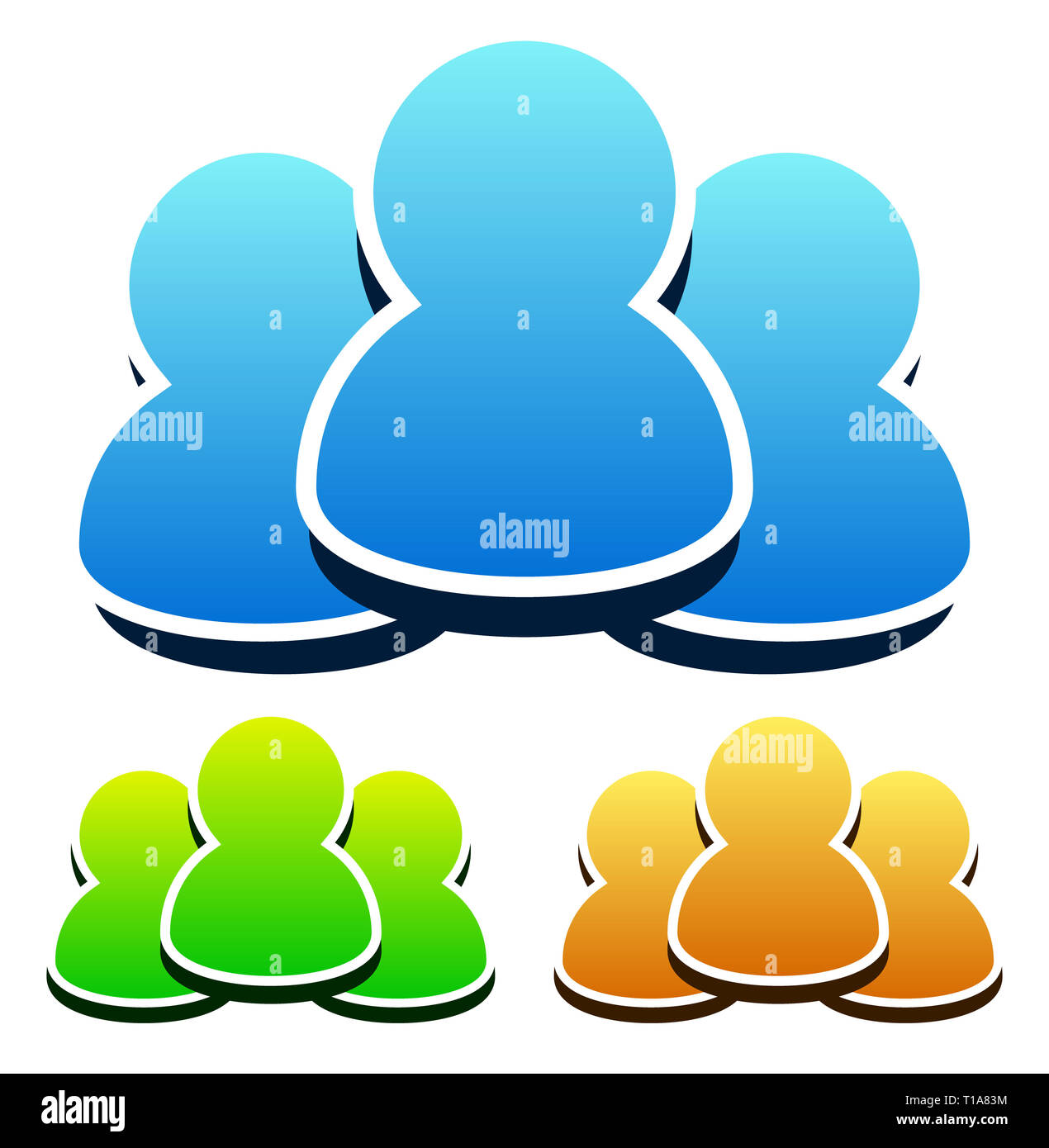Colorful, bright character, group icon Stock Photo - Alamy