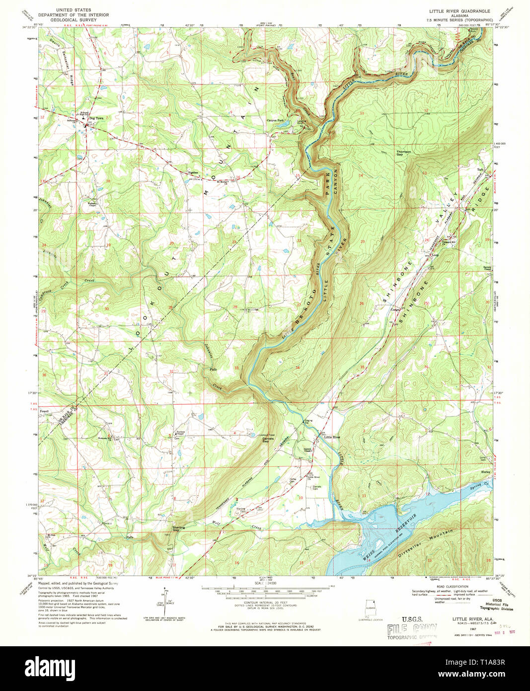 Alabama river map hi-res stock photography and images - Alamy