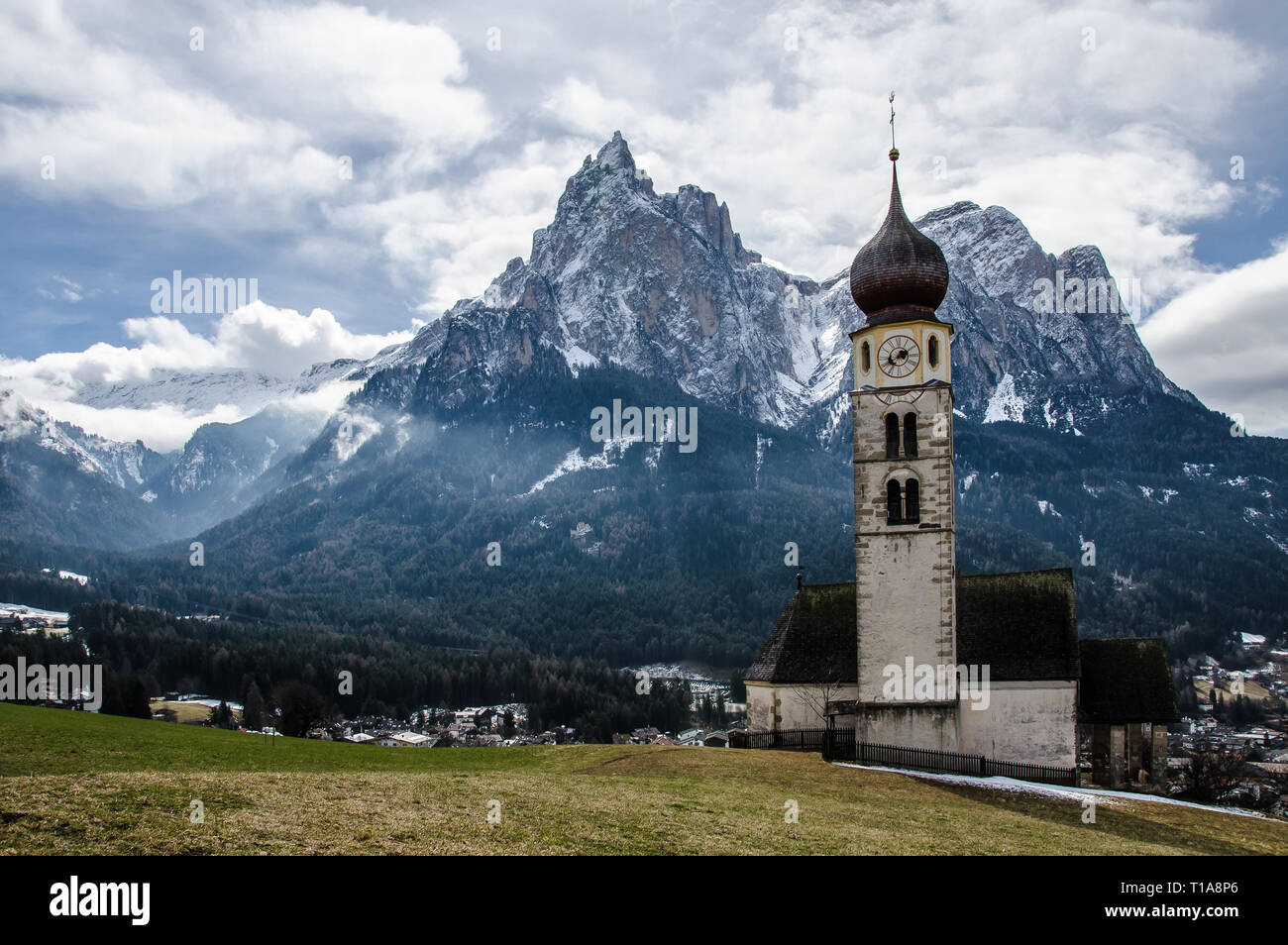 The Schlern is a mountain of the Dolomites. The peak at the north west ...