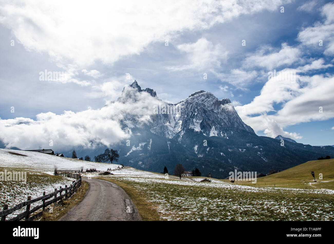 The Schlern is a mountain of the Dolomites. The peak at the north west ...