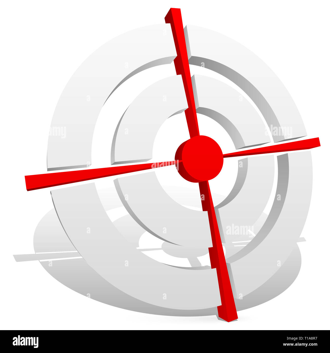 Crosshair with red dot illustration Cut Out Stock Images & Pictures - Alamy
