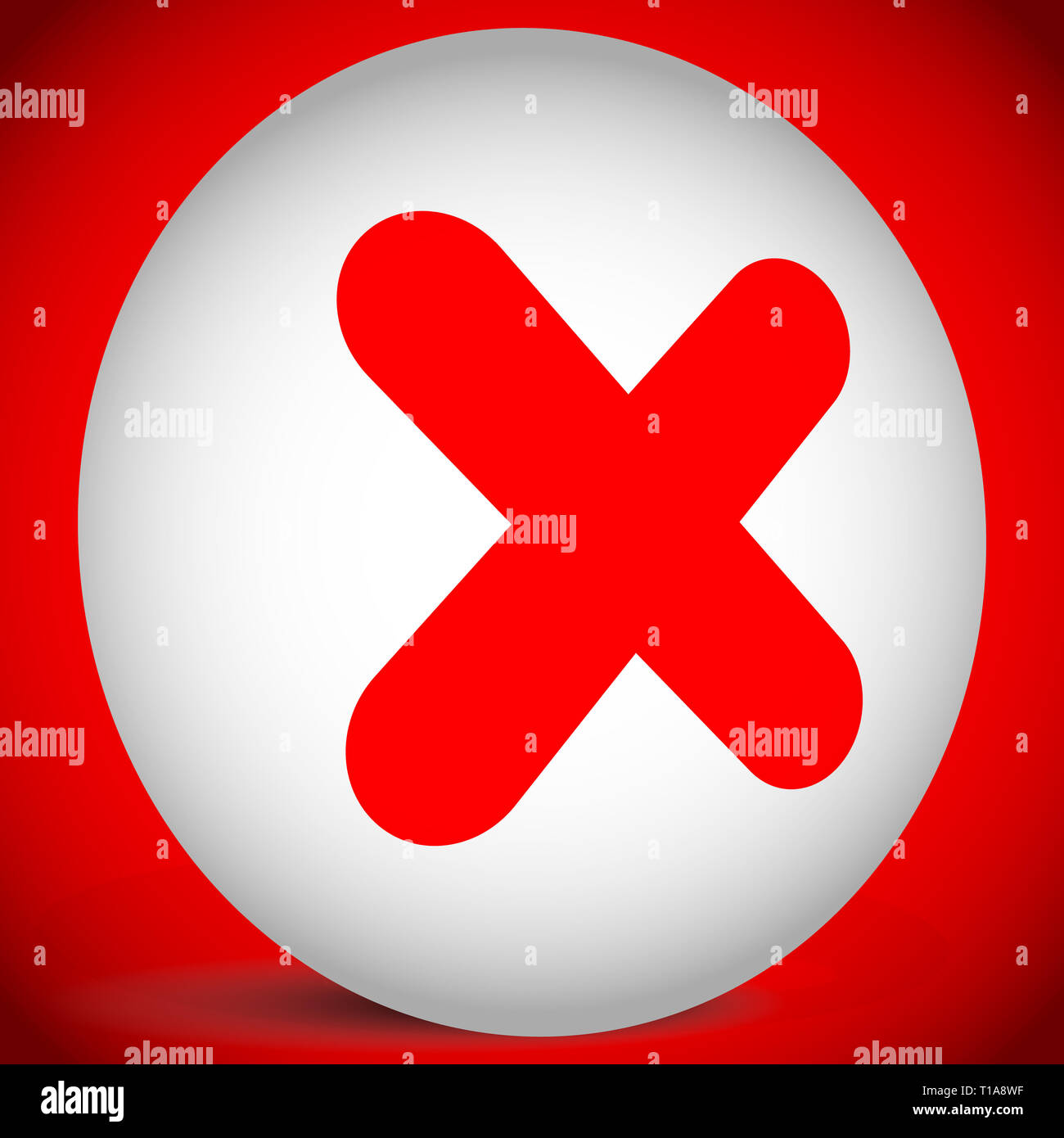 Red cross vector. Delete, remove, quit icon Stock Photo - Alamy