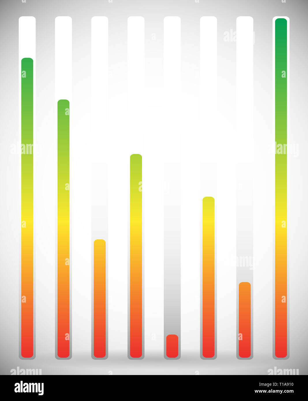 Vertical level indicator set with color code (Green at high level Stock ...