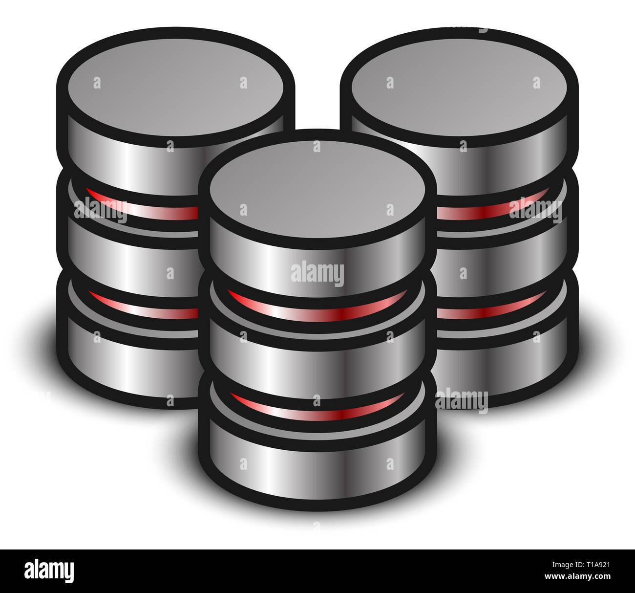 Composition of database, HDD cylinders Stock Photo - Alamy