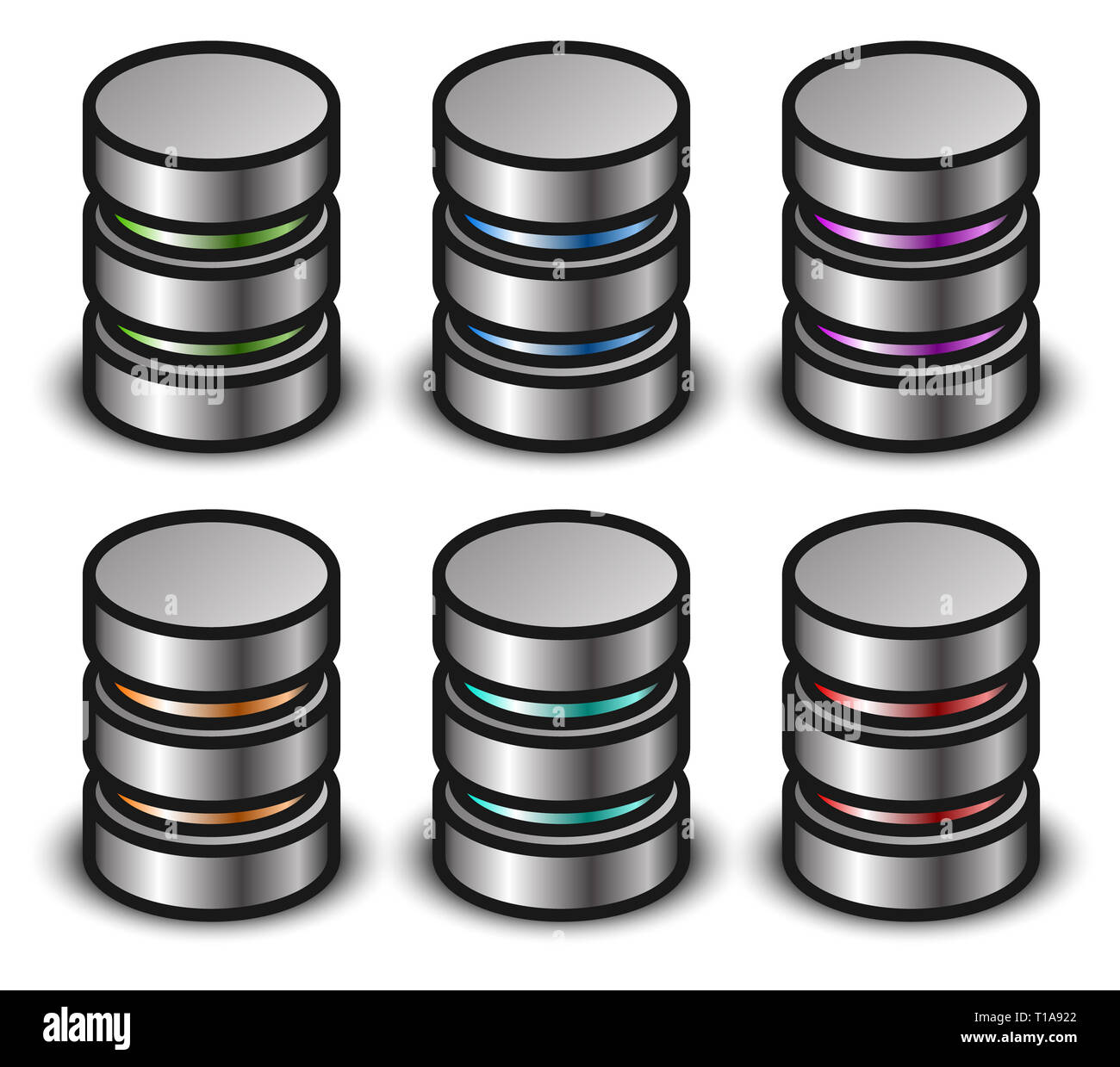 Database graphics, icons. Database, cylinder, HDD clip-art Stock Photo ...