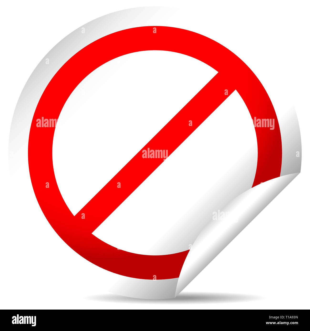 Deny, prohibition sign sticker Stock Photo - Alamy