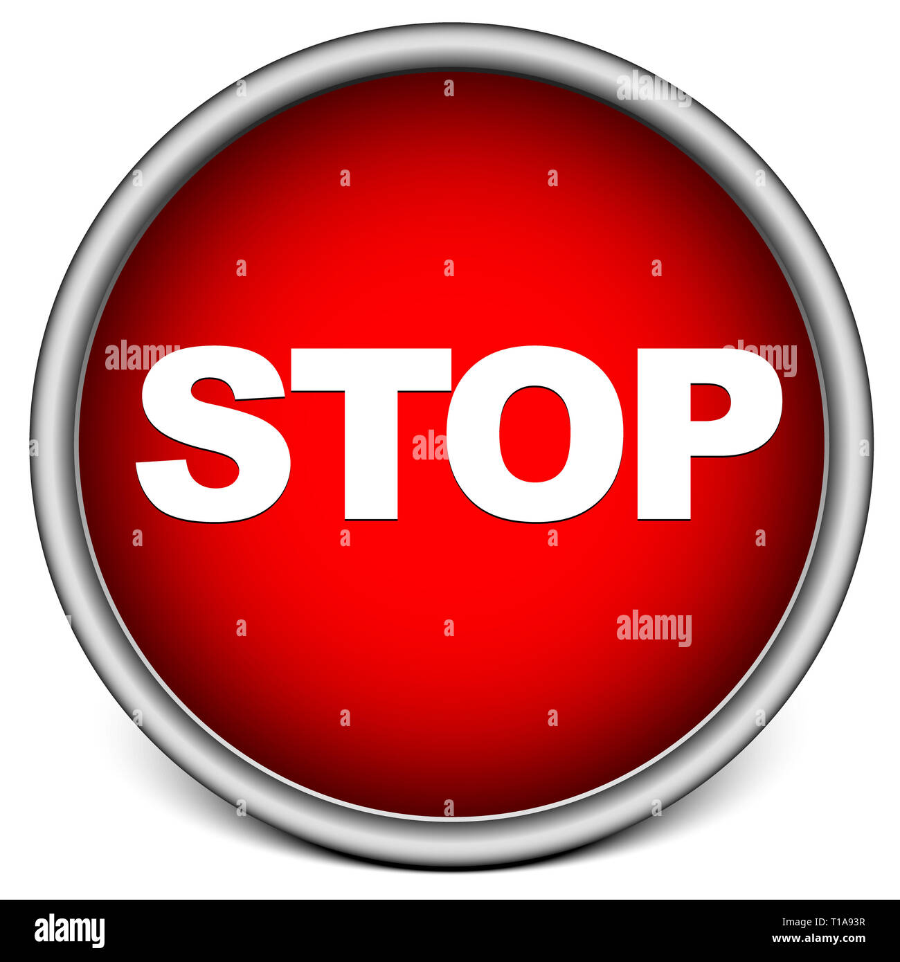 Button with word stop, stop sign Stock Photo - Alamy