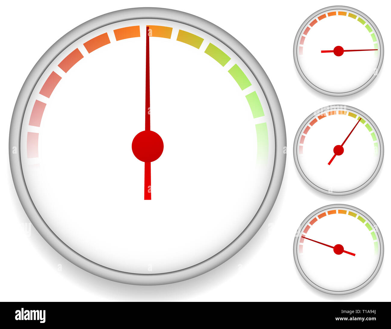 Dial Meter Templates with Fading Units. Set at 4 Stages. Vector Stock ...