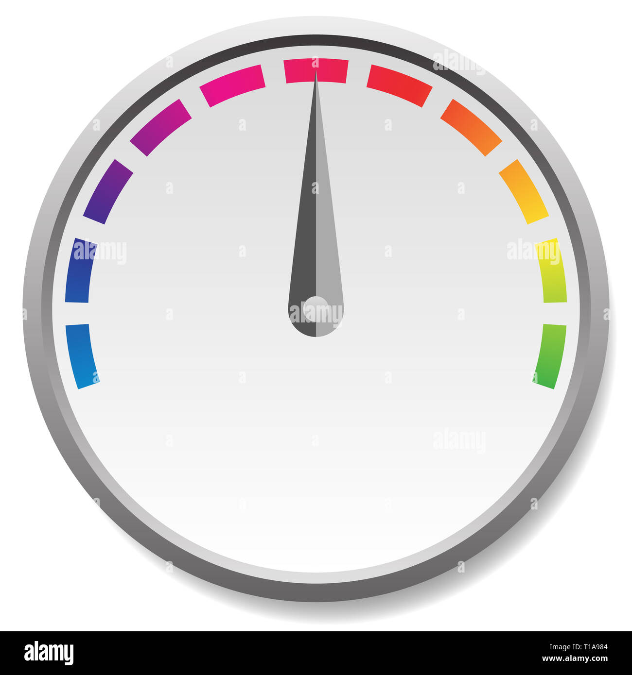 Dial faces with pointer isolated on white. Measure, gauge, indication ...