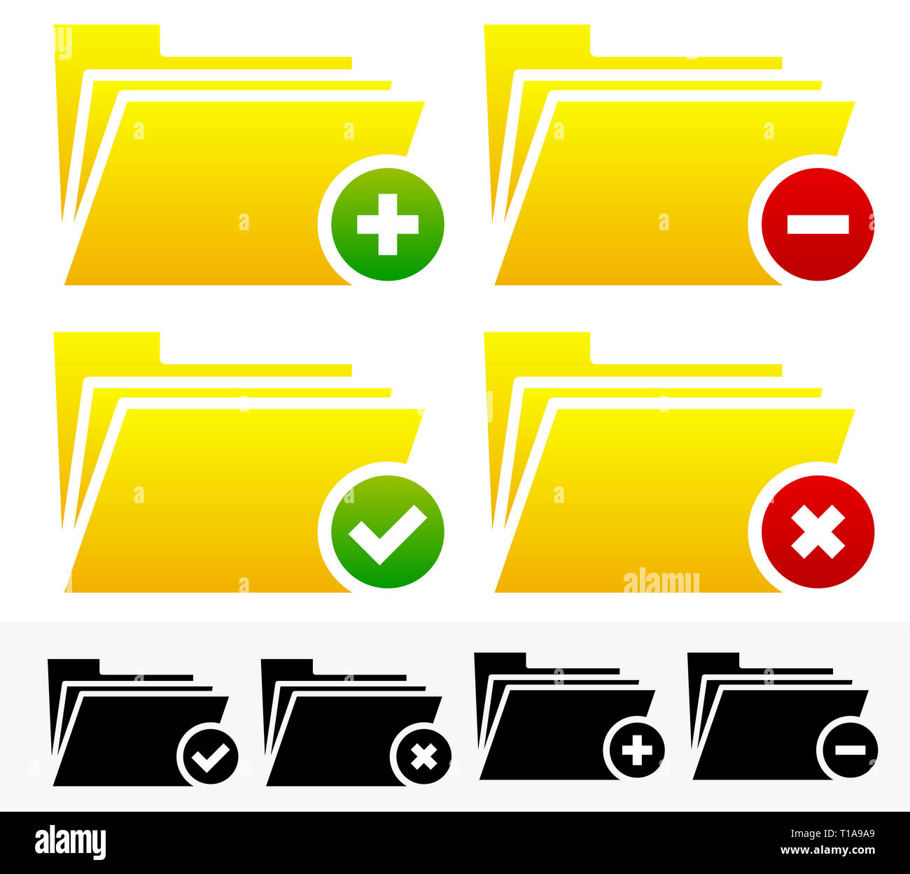 illustration of set of different folder icon on isolated background ...