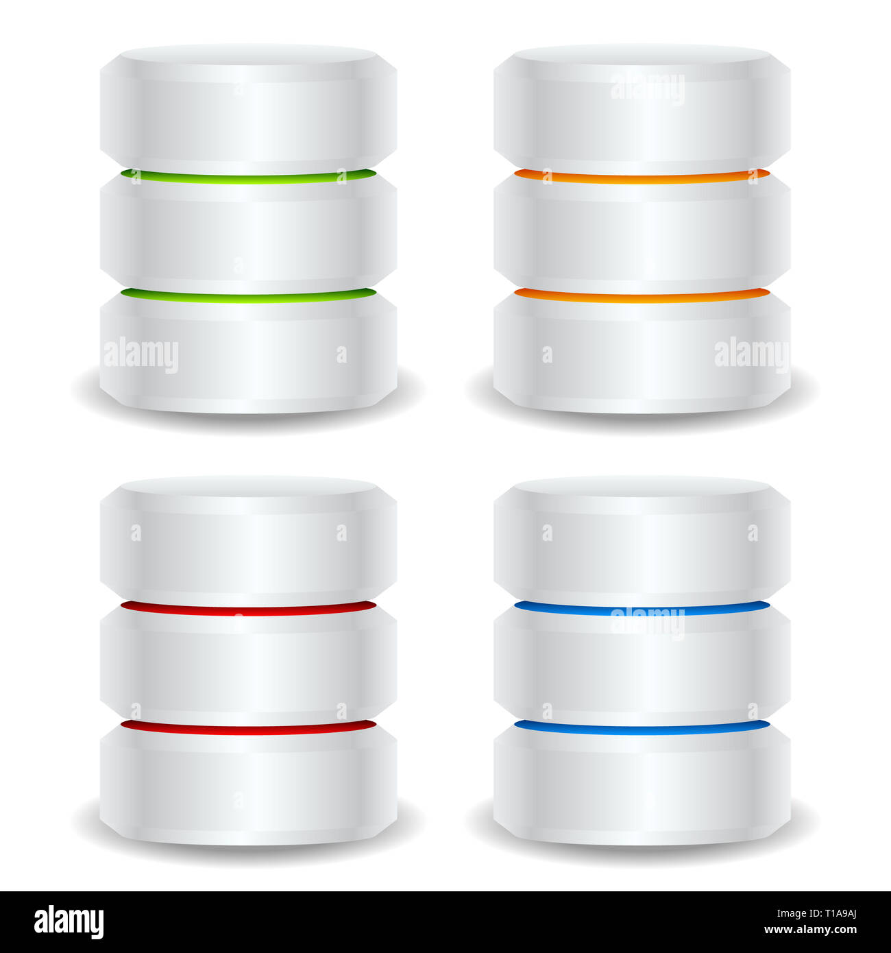 Metallic cylinders. Hard disk drive, HDD, server, hosting, database ...