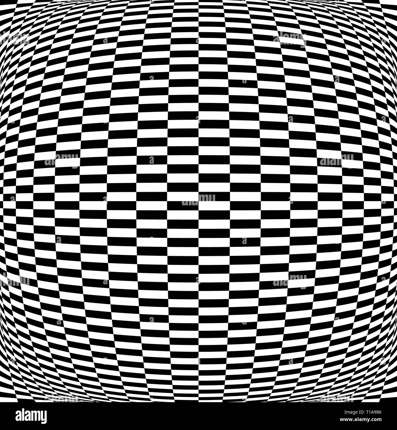 Abstract distorted background. Checkered background with distortion ...