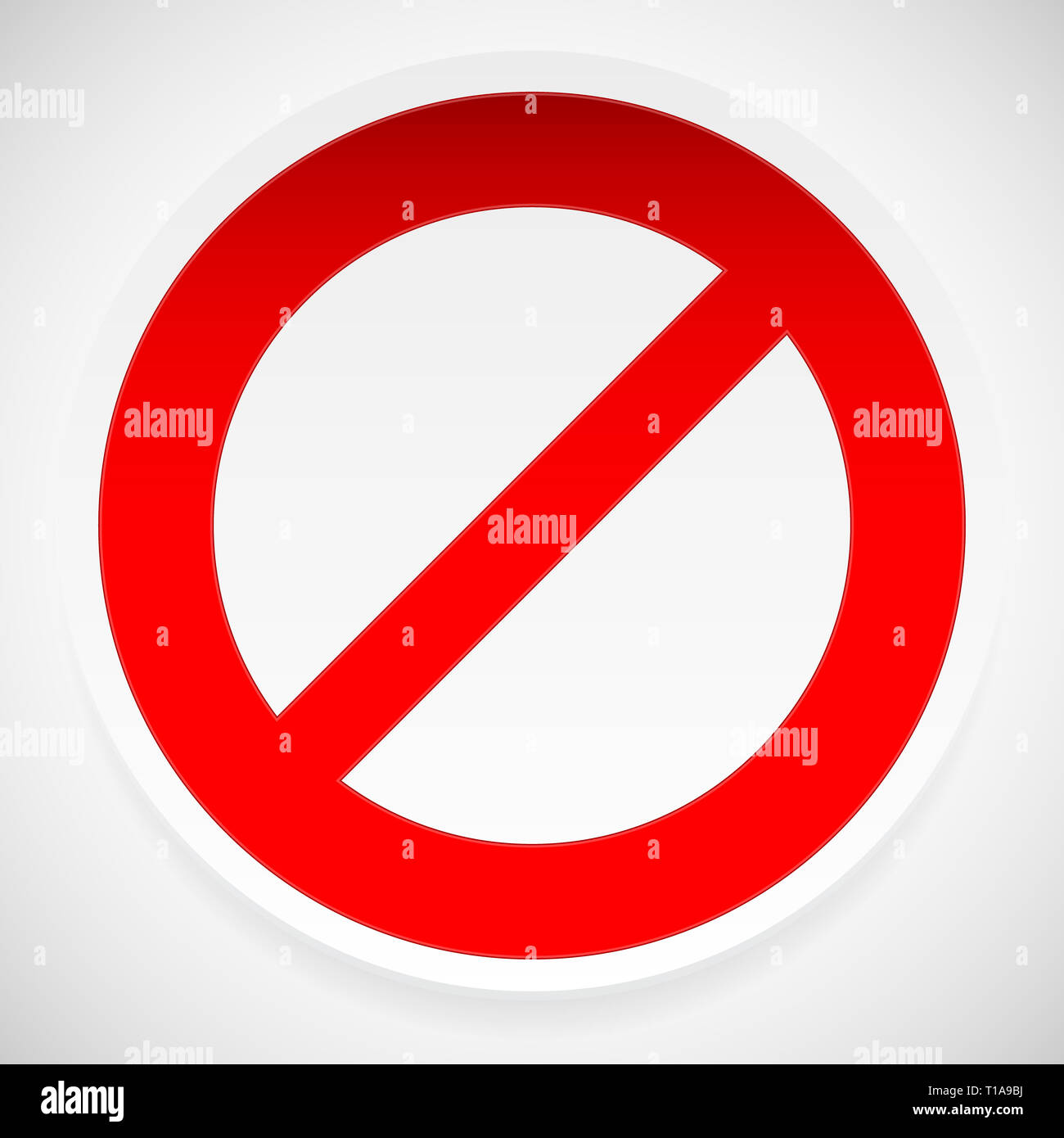 Prohibition, deny sign vector Stock Photo - Alamy