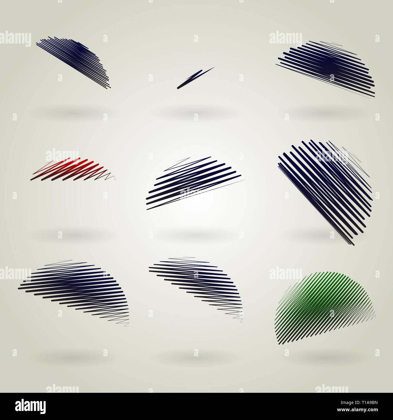 Abstract sketchy line set Stock Photo - Alamy