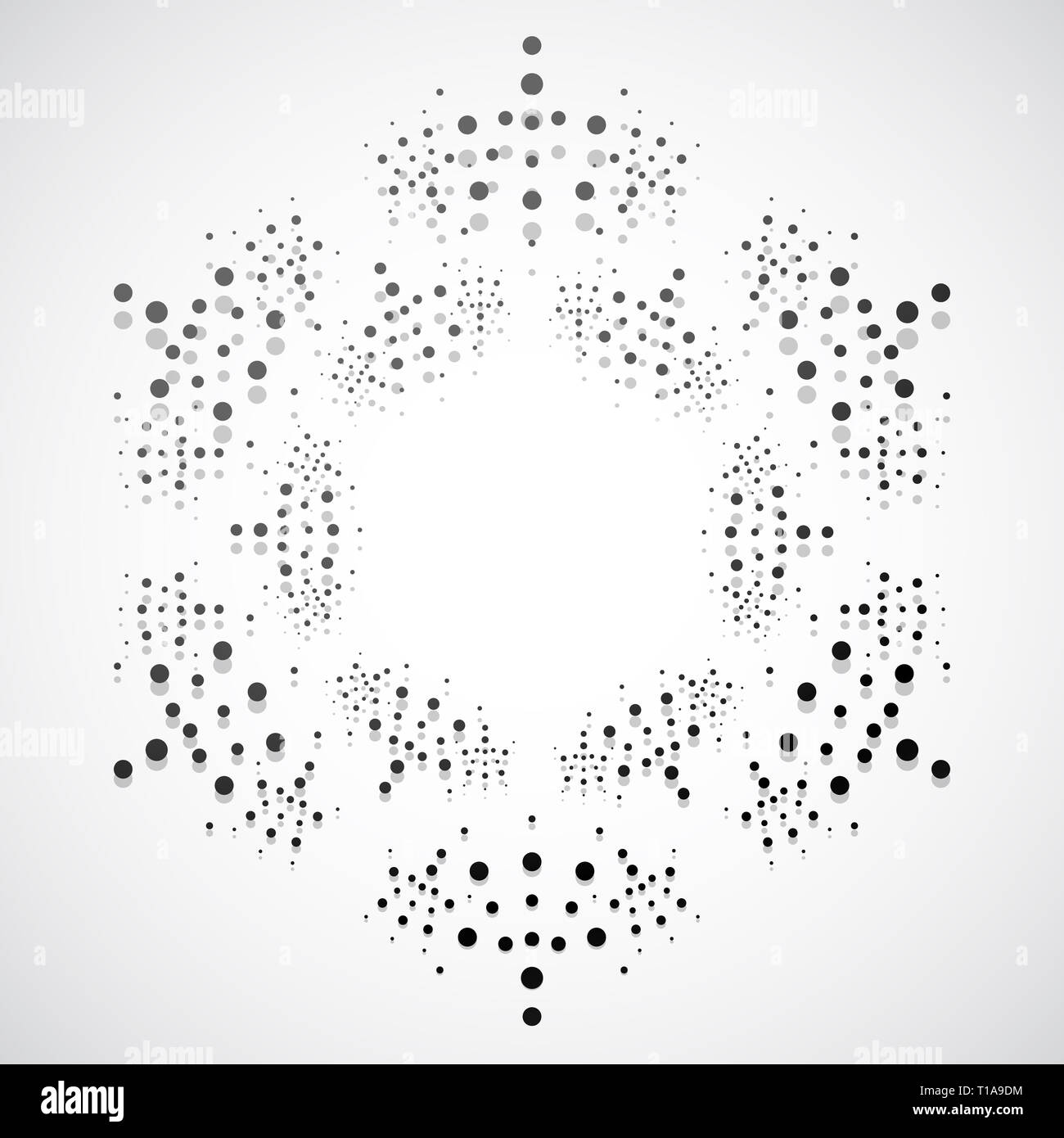 Concentric dots, circles. Dotted abstract element, abstract pattern on ...