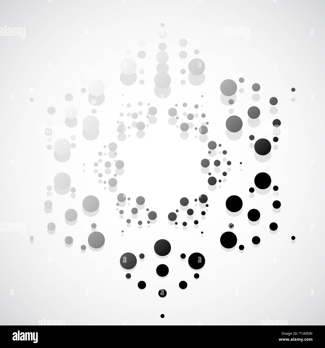 Concentric dots, circles. Dotted abstract element, abstract pattern on ...
