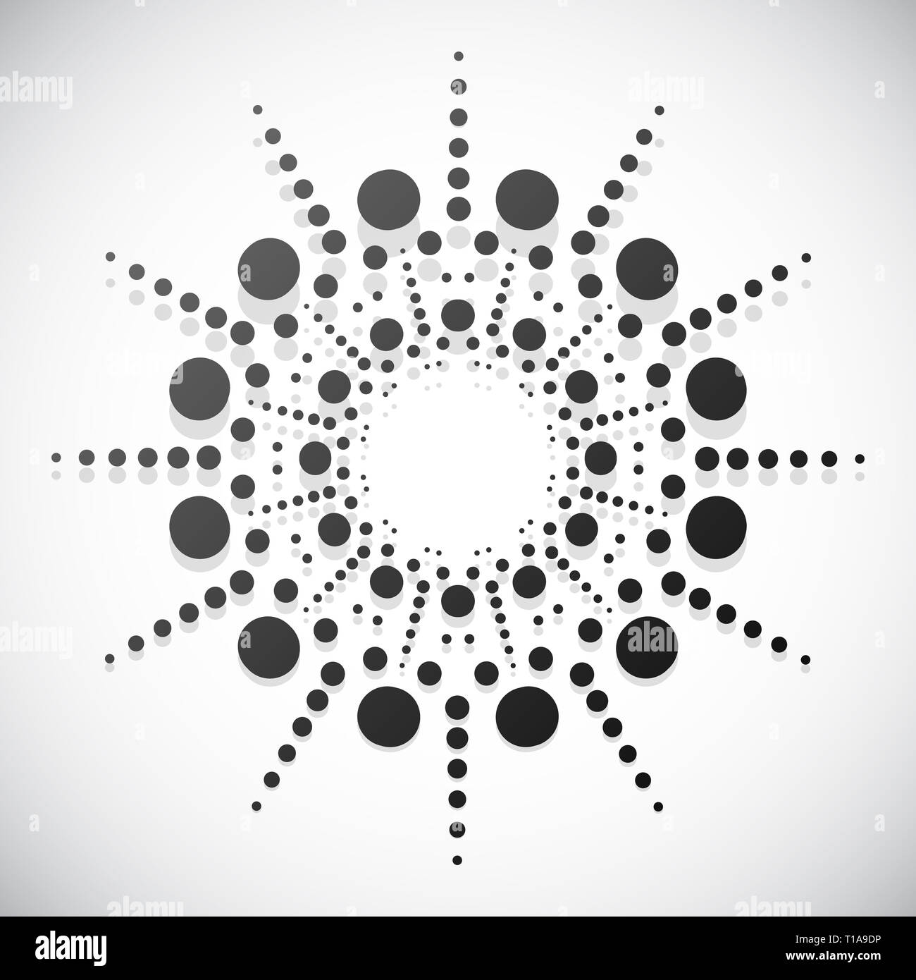 Concentric dots, circles. Dotted abstract element, abstract pattern on ...