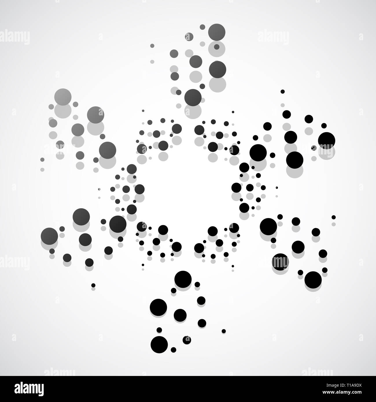 Concentric dots, circles. Dotted abstract element, abstract pattern on ...