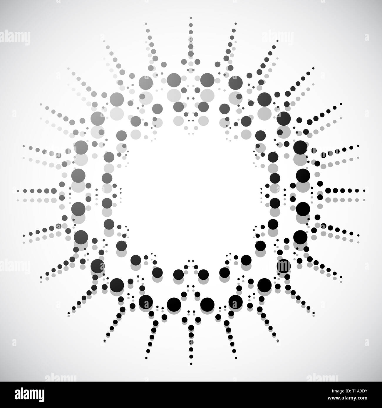 Concentric dots, circles. Dotted abstract element, abstract pattern on ...