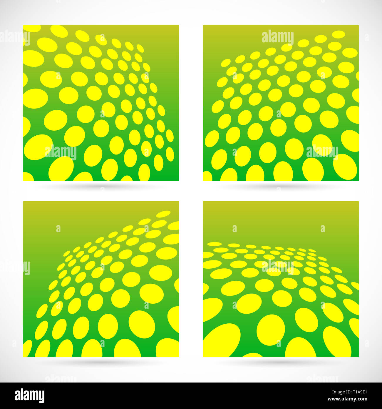 Dotted, green background set with perspective effect. Vector Stock ...