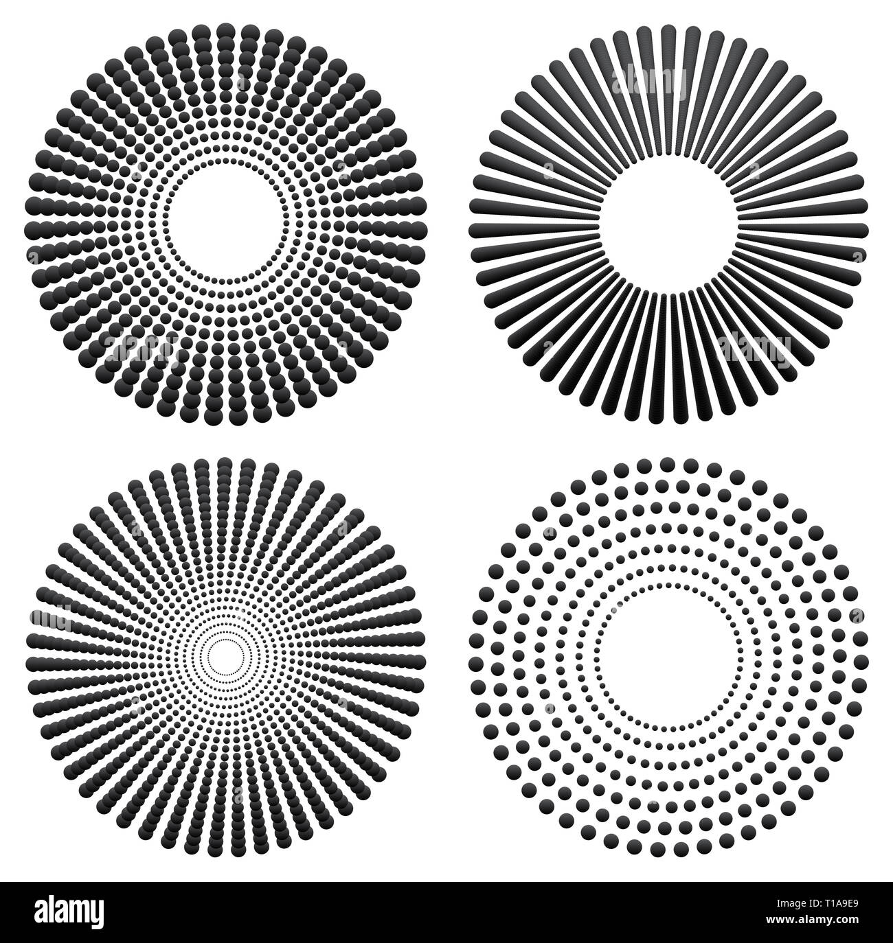 Different radial, concentric elements Stock Photo - Alamy