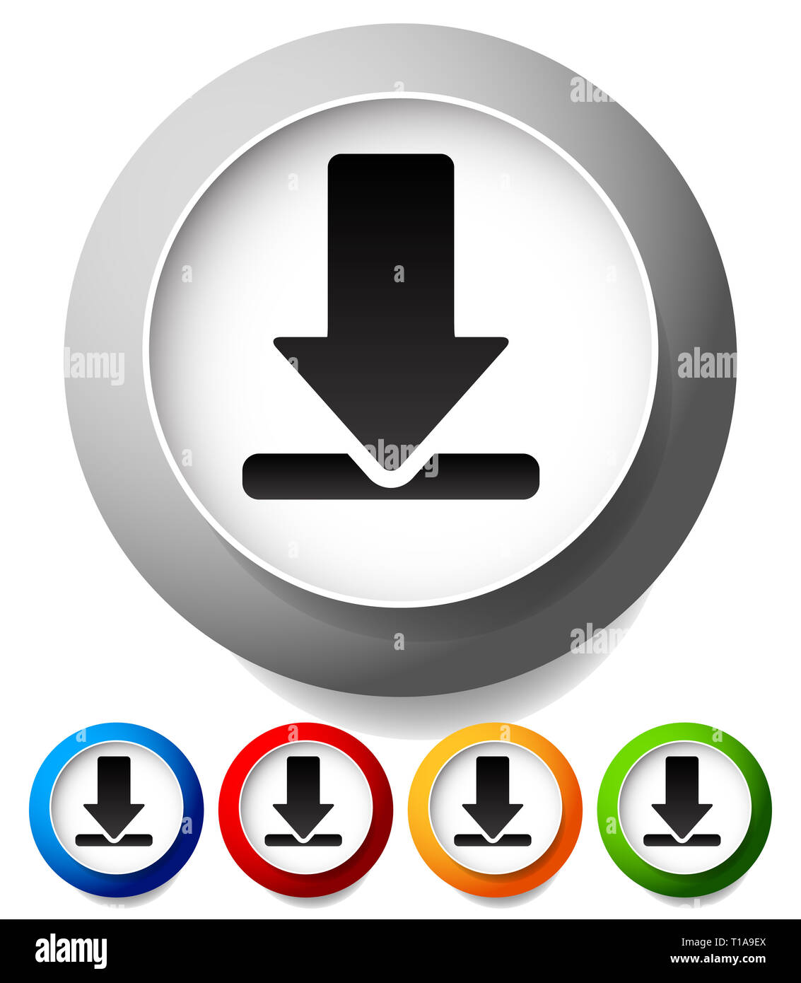 Download buttons icons editable hi-res stock photography and images - Alamy