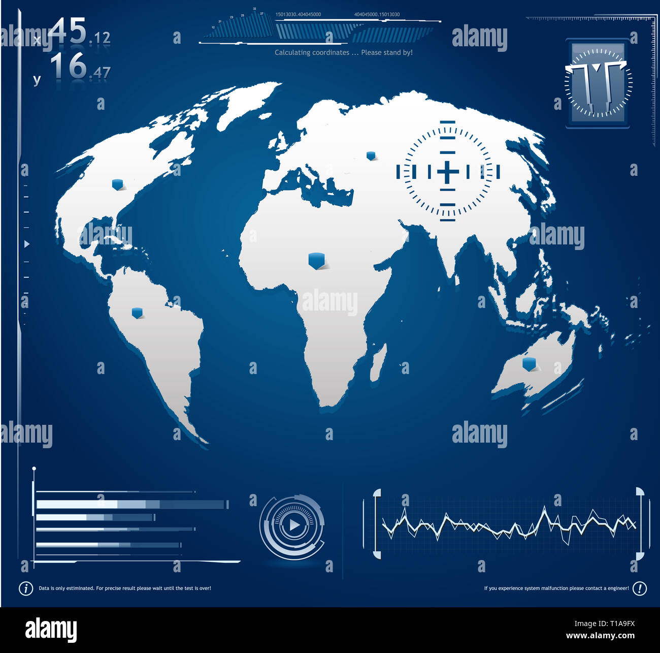 World map track screen hi-res stock photography and images - Alamy