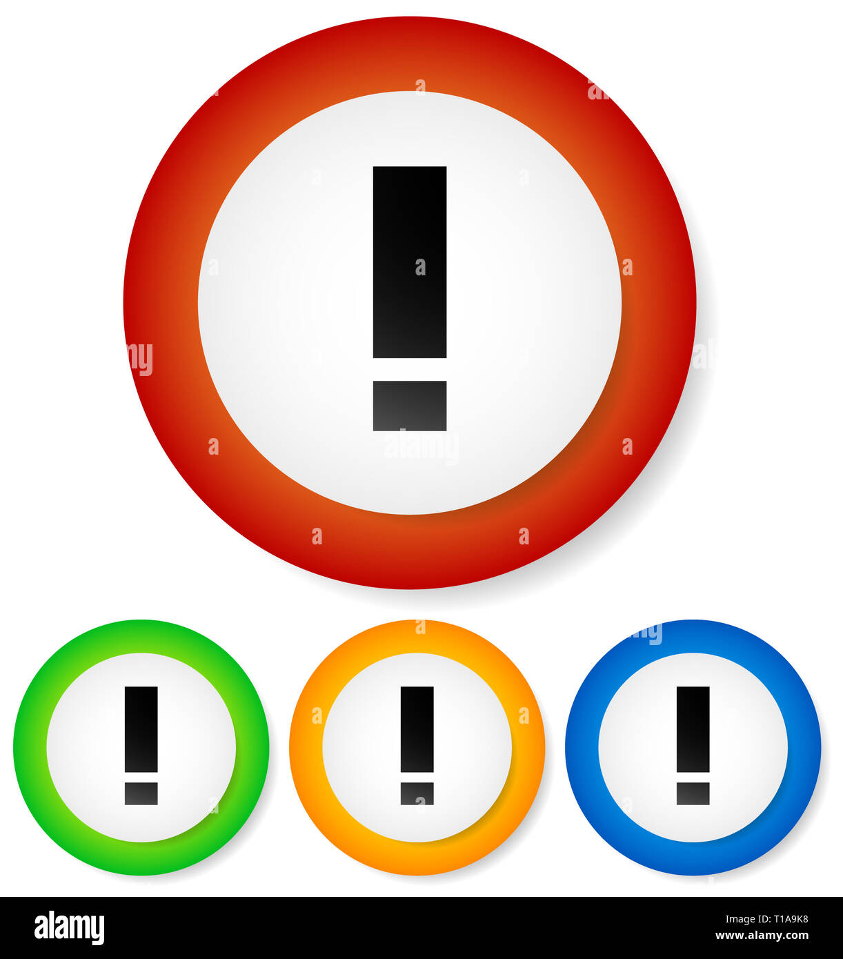 Exclamation point, mark in circle Stock Photo - Alamy