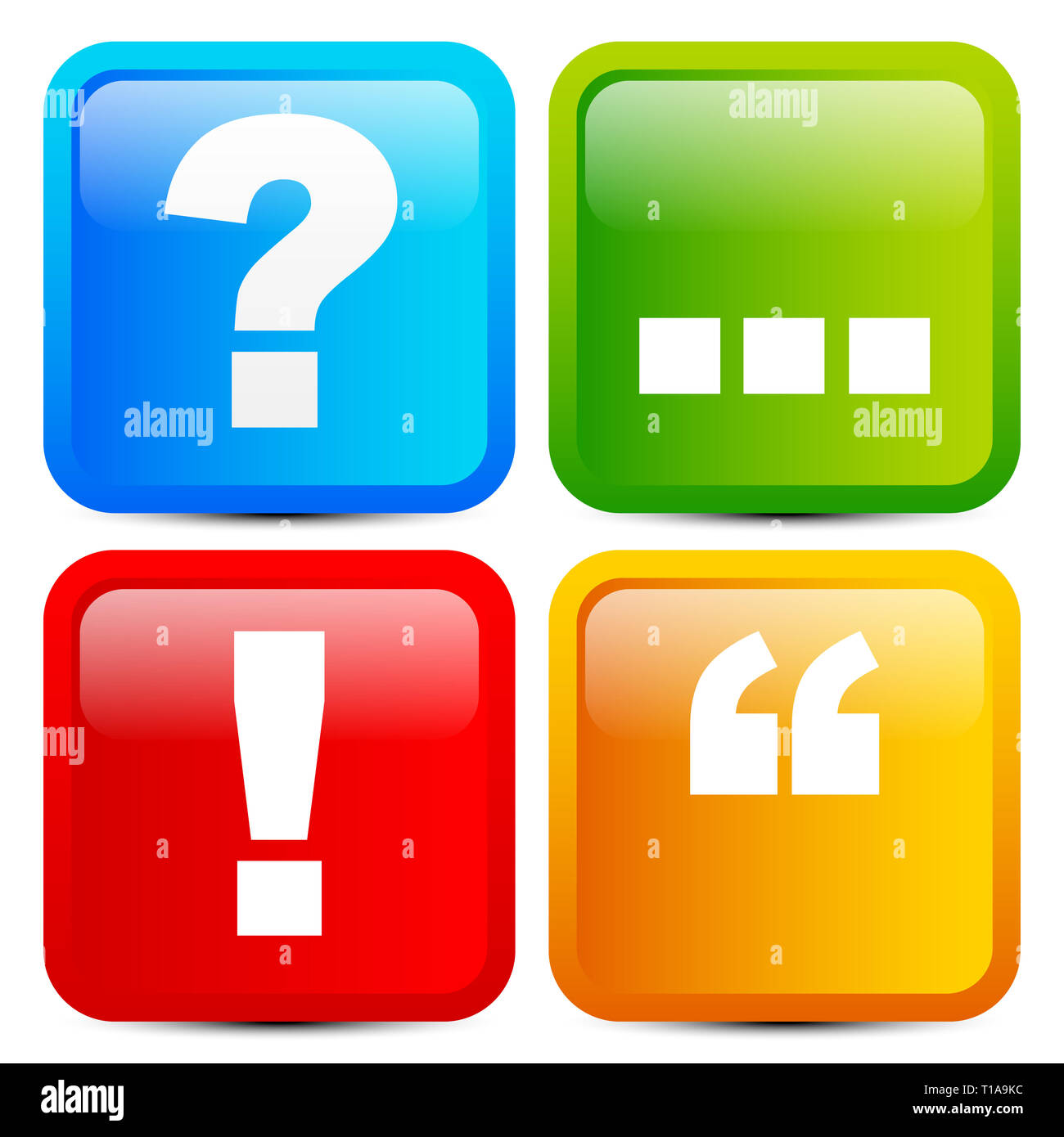 Glossy punctuation mark icons Stock Photo - Alamy