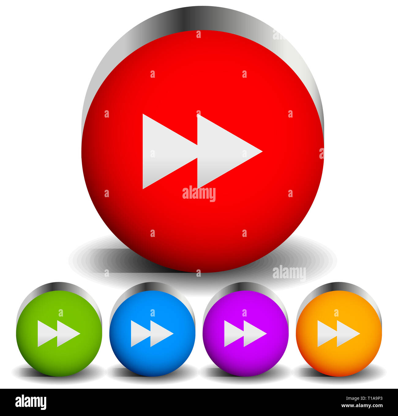 Illustration of fast forward icons. Multimedia, gadgets, electronics ...