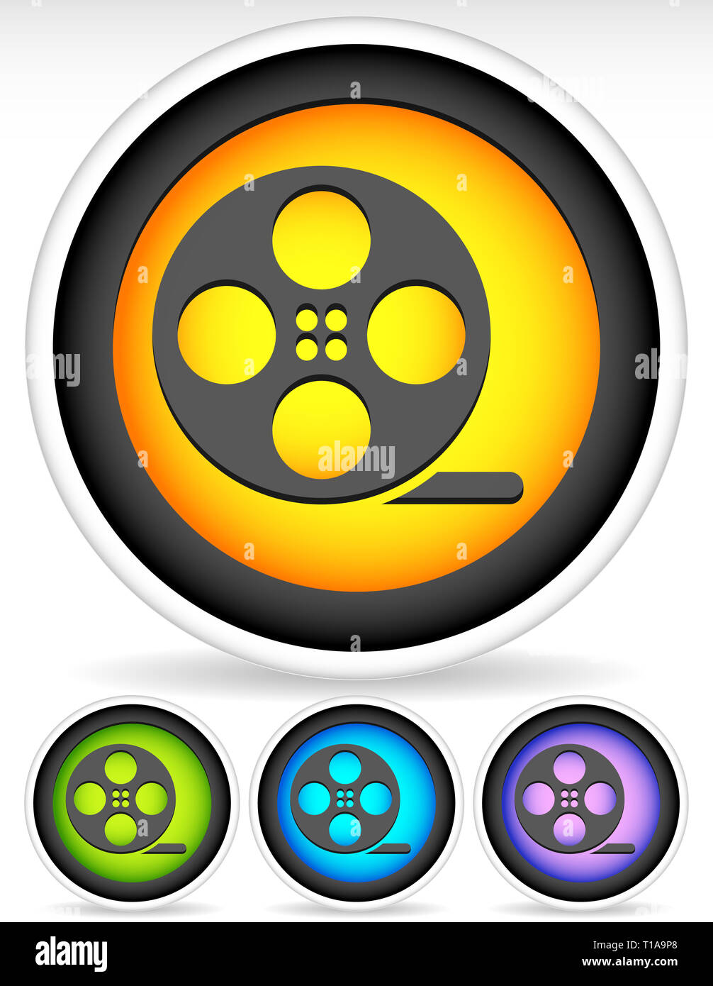 Icon with Film Roll Symbol Stock Photo - Alamy