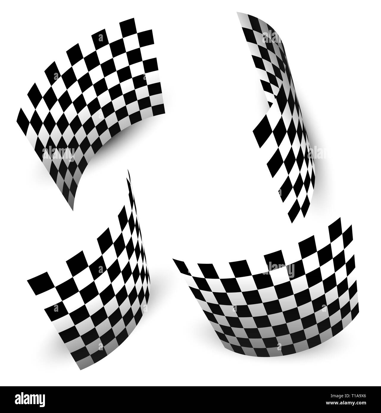 Checkered (chequered) racing flag isolated on white Stock Photo - Alamy