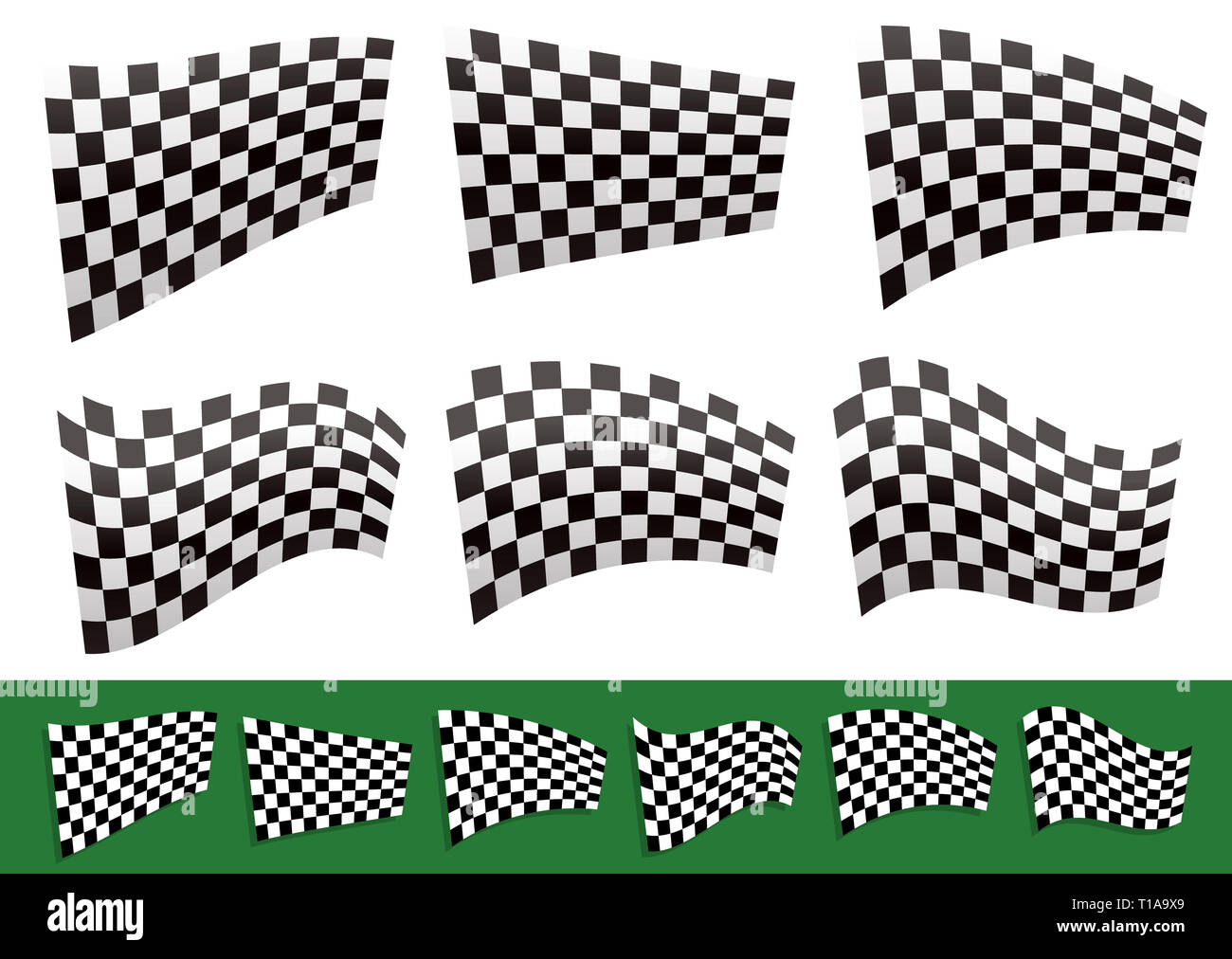 Eps 10 Vector Illustration of Isolated Checkered Flags with Different ...