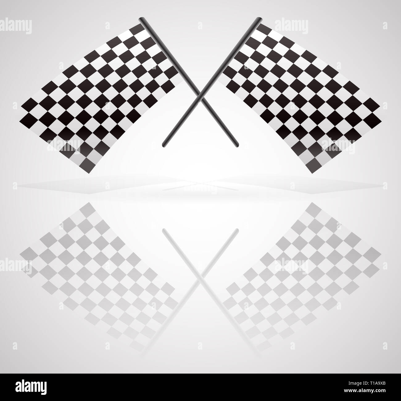 Eps 10 Vector Illustration of Crossed Checkered Racing Flags Stock ...