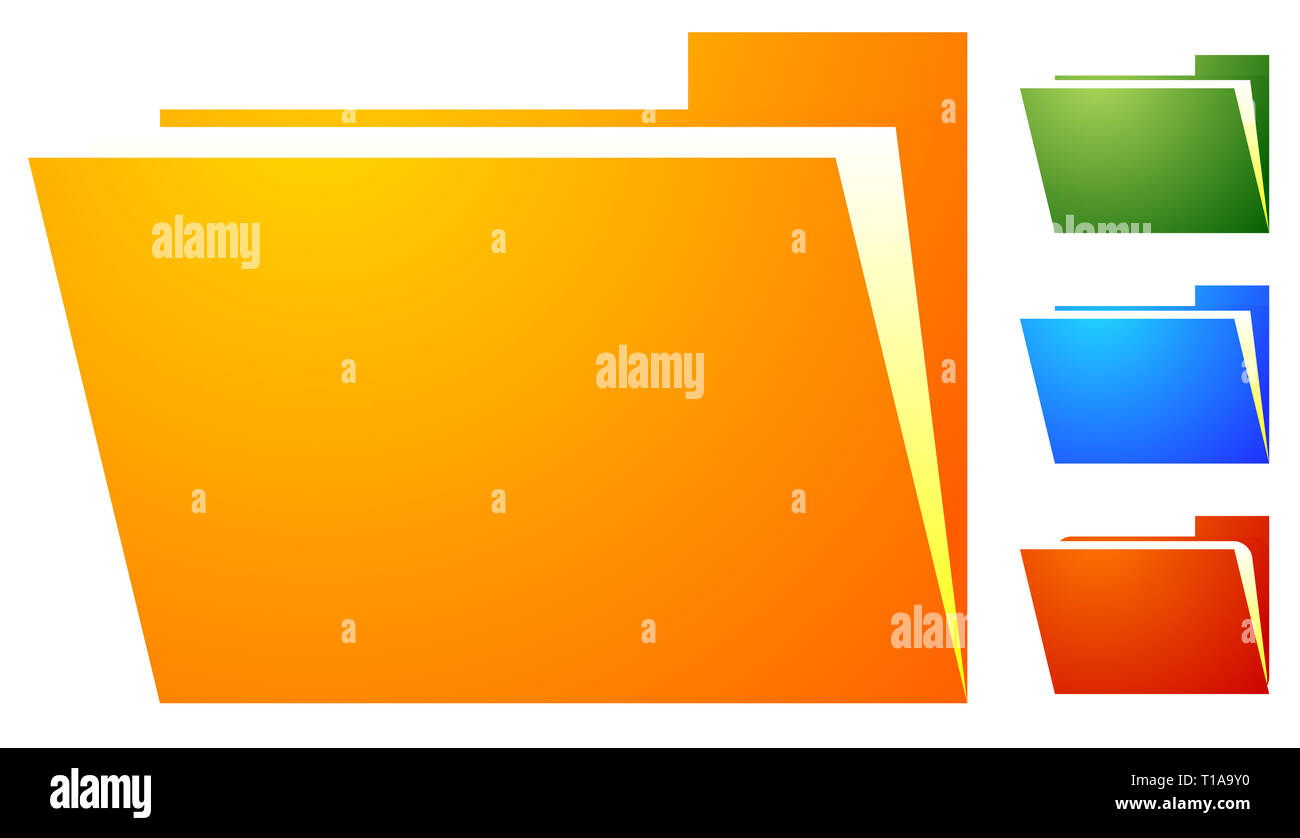 Open folder with document, file. vector graphic Stock Photo - Alamy