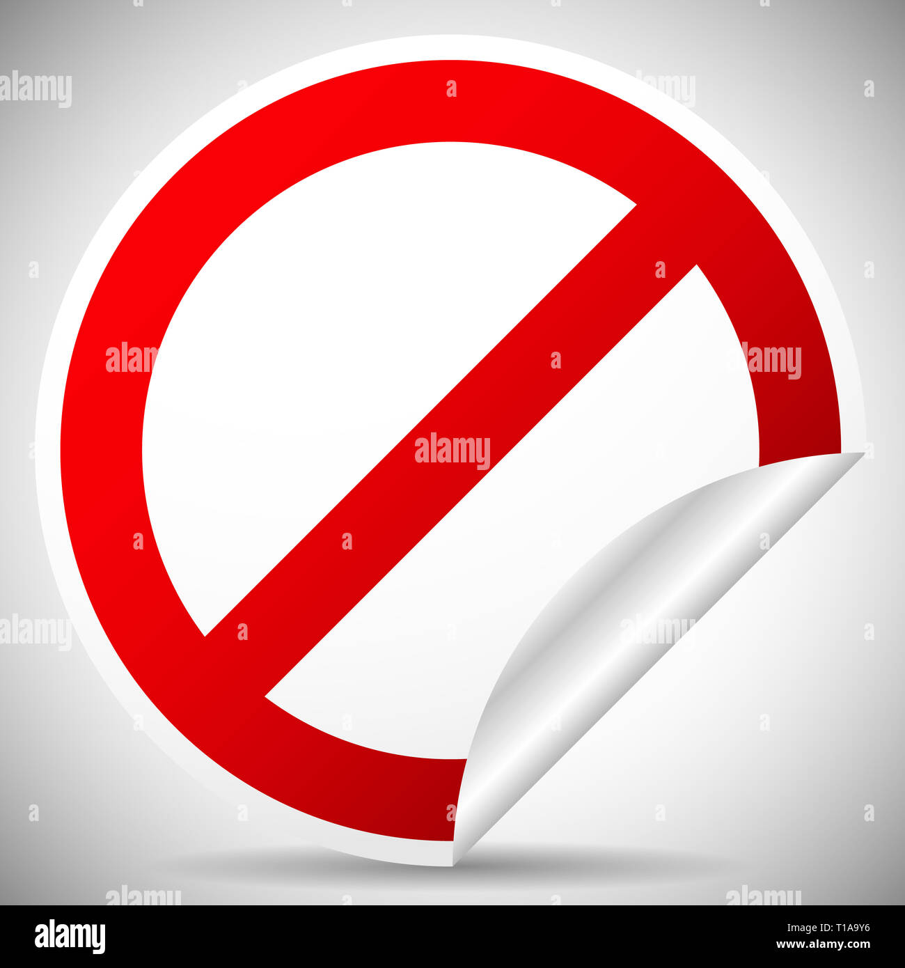 Eps 10 vector illustration of Prohibition sign as a sticker Stock Photo ...