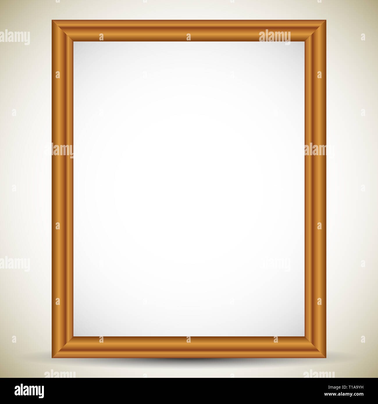 Rectangle, portrait wooden picture, image or photo frame. Vector ...