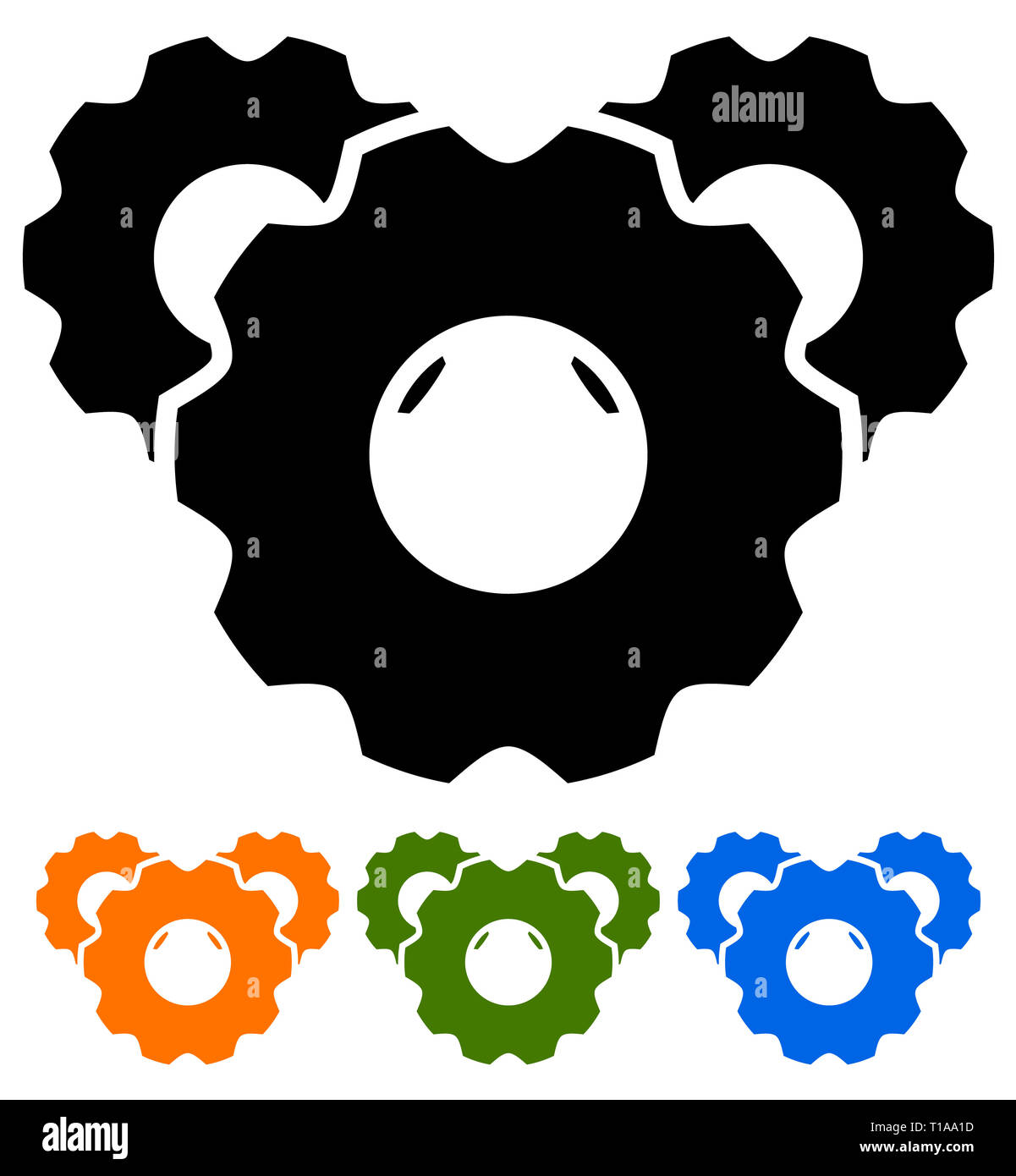 Illustration of cogwheels. Cogwheel icons Stock Photo - Alamy