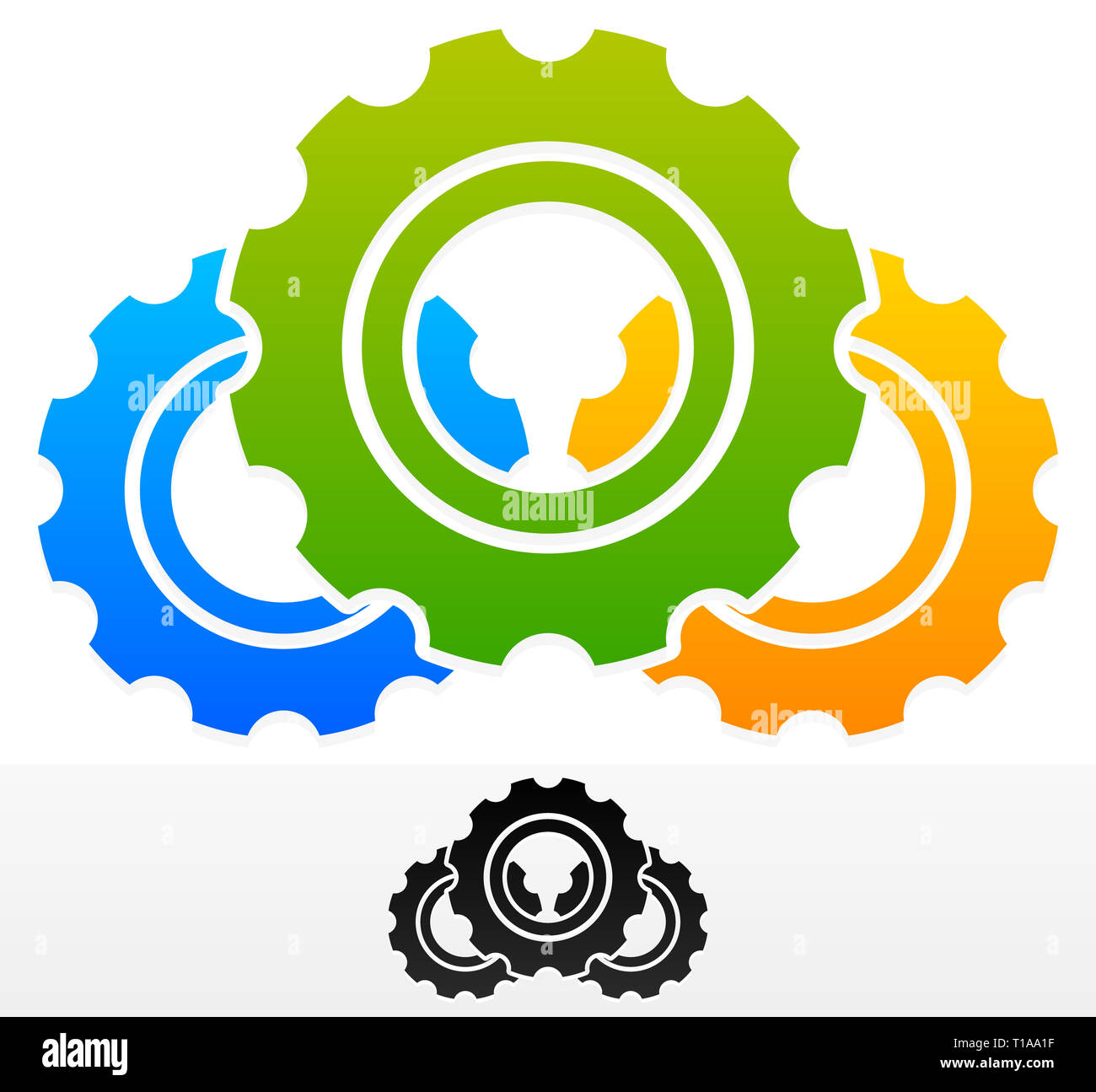 Eps 10 Vector Illustration of Gears Composition. Colorful and Black ...