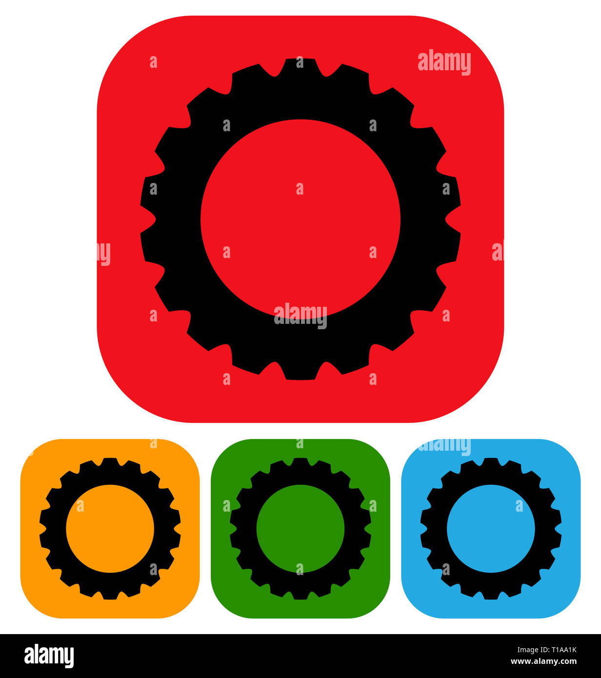 Illustration of cogwheels. Cogwheel icons Stock Photo - Alamy