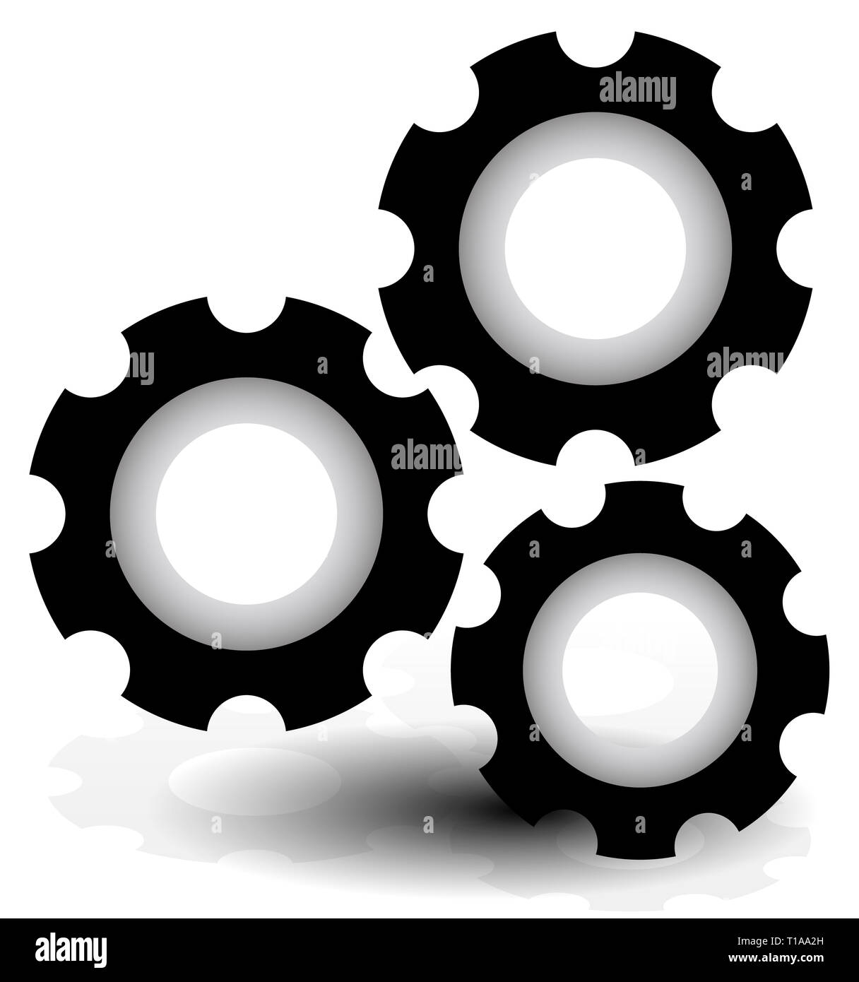 Various gear wheel, rack wheel vector graphics. Mechanics ...