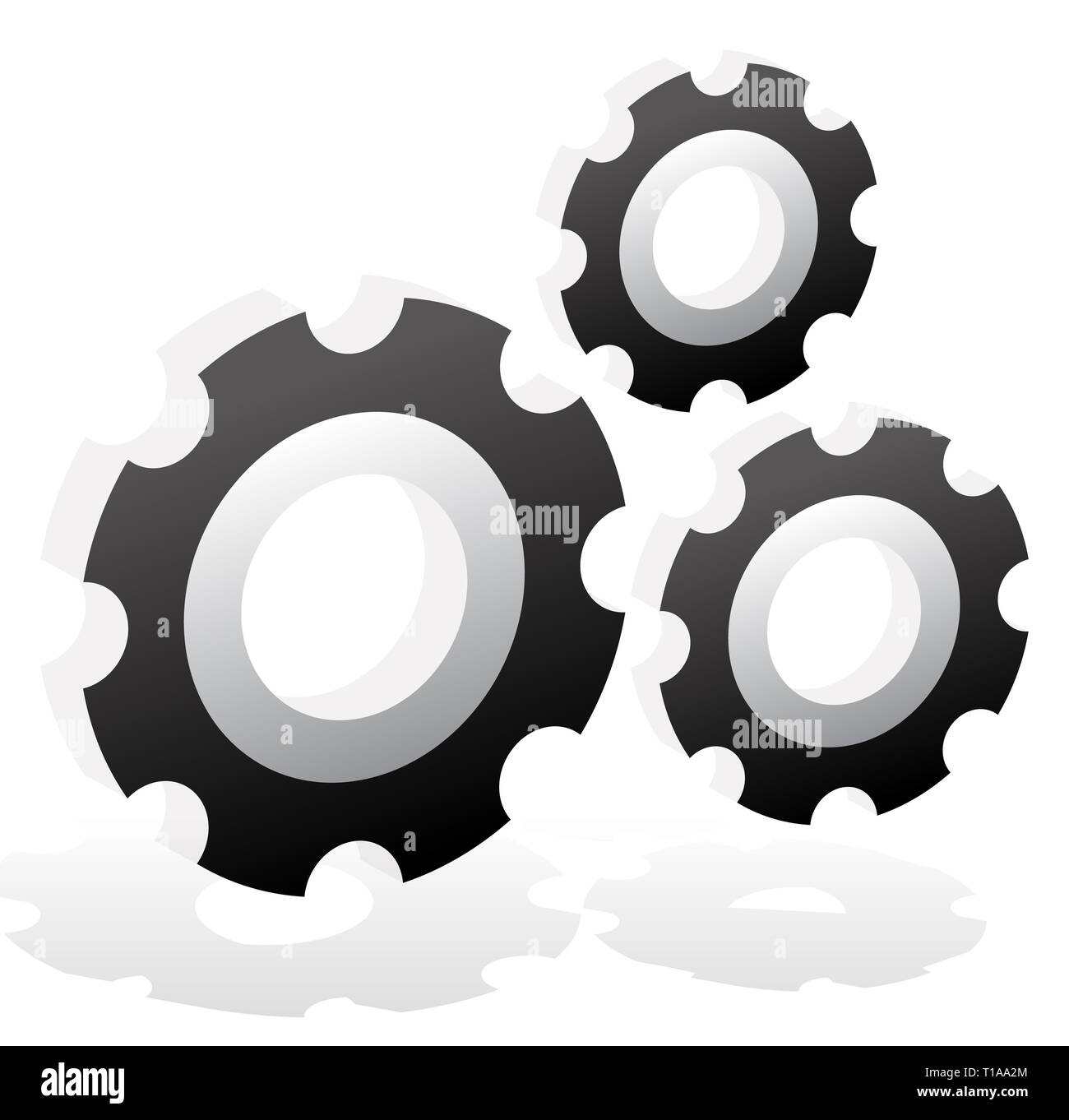 Various gear wheel, rack wheel vector graphics. Mechanics ...