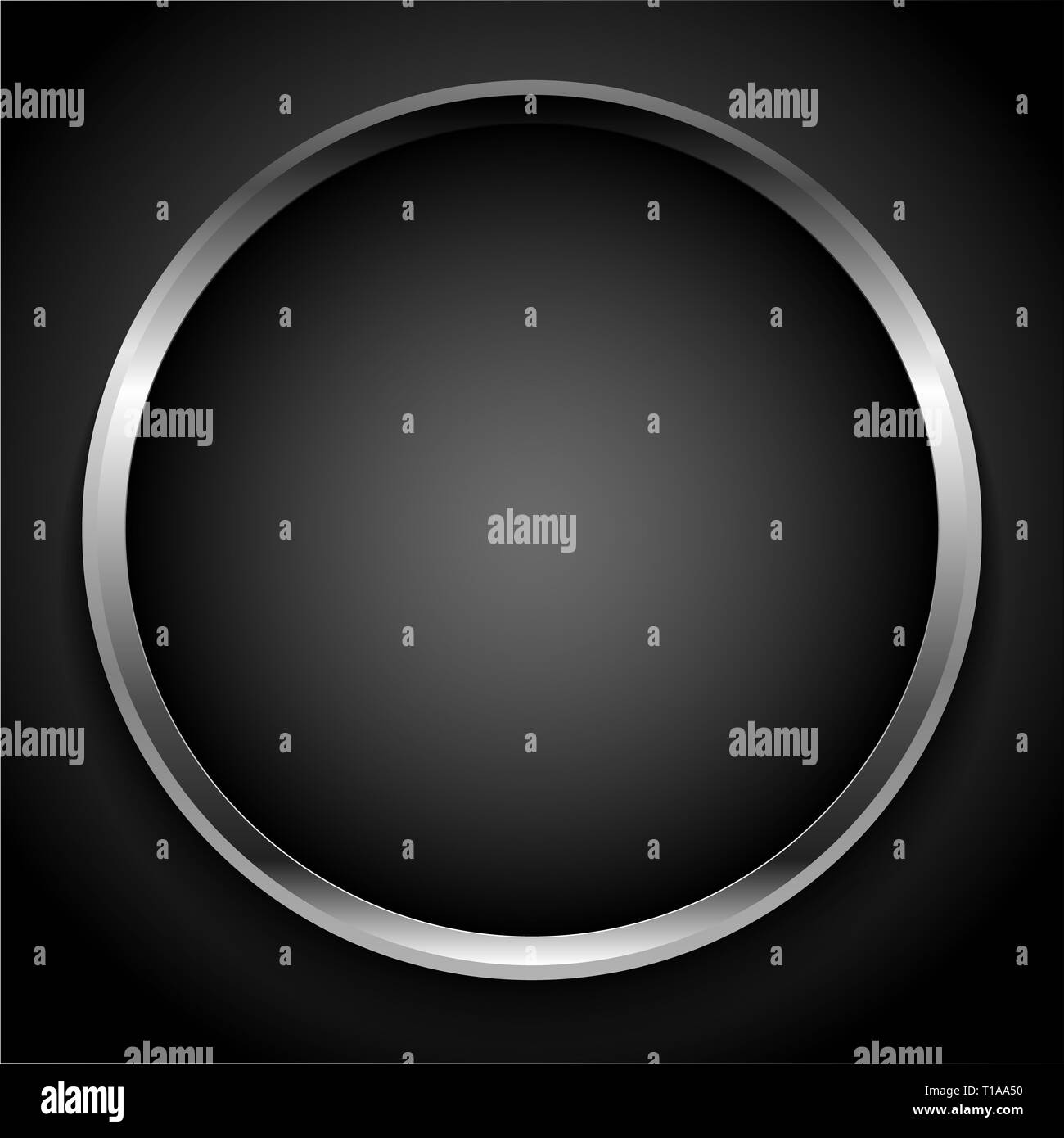 Blank black sphere with metallic frame Stock Photo - Alamy