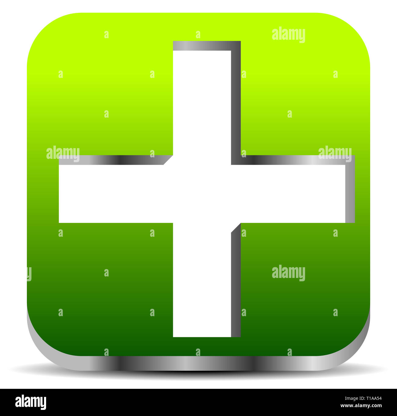 Green cross sign for first aid, healthcare, support concepts Stock ...