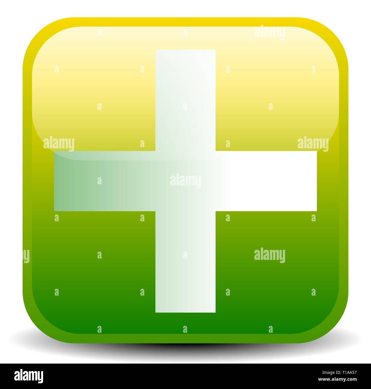 Green cross sign for first aid, healthcare, support concepts Stock ...
