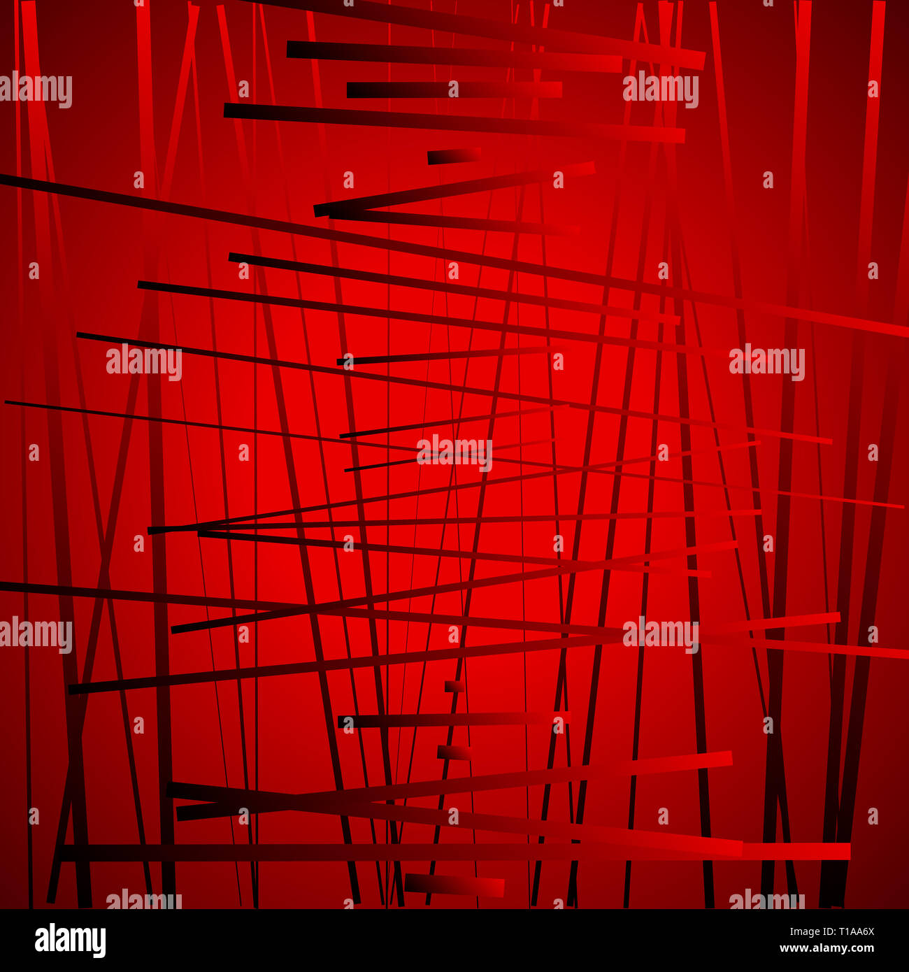 Abstract contemporary art made of random lines. Vector. (Red version ...