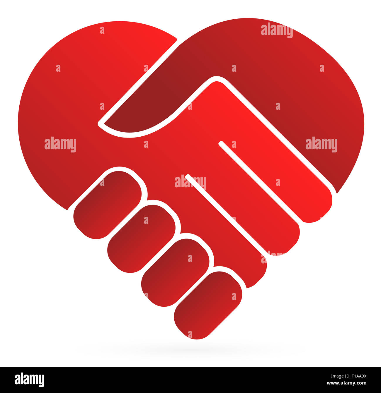 Handshake symbol forming a heart Stock Photo - Alamy