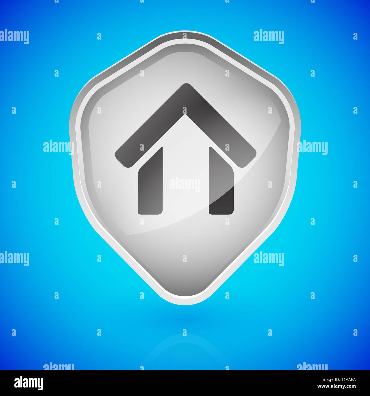 House, home on shield. Home security Stock Photo - Alamy