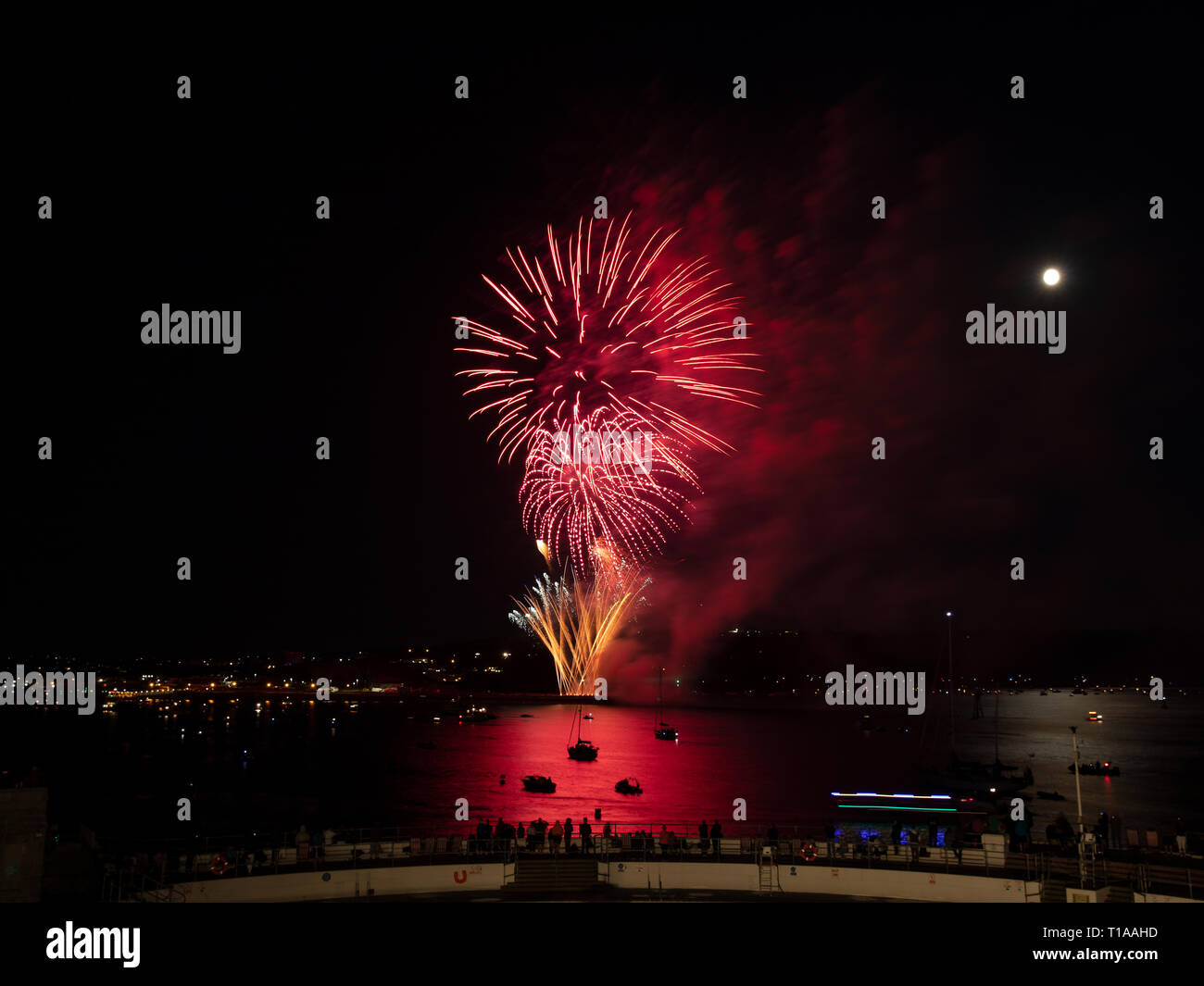 A firework going off at the National Firework Championships on Mount ...