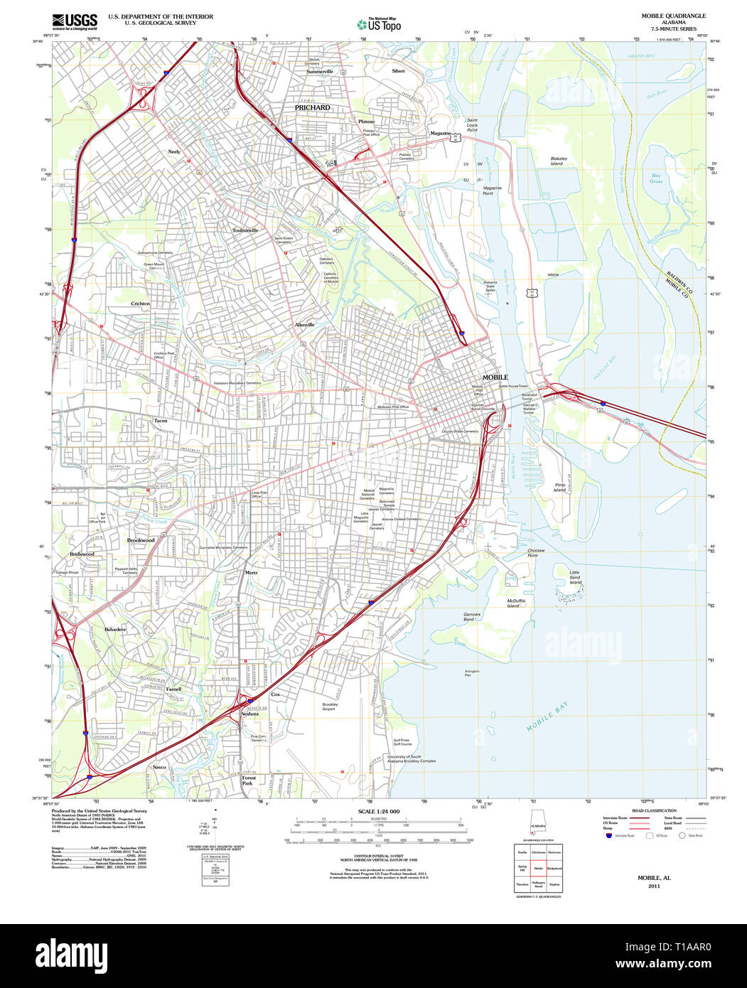 Map of mobile alabama hi-res stock photography and images - Alamy